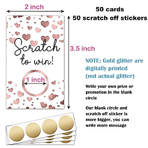 Blank Gift Certificate Scratch Off Cards, Scratch to Win Cards for Wedding, Bridal, Baby Shower Favors Games, Birthday, Small Business, Coupon Cards.