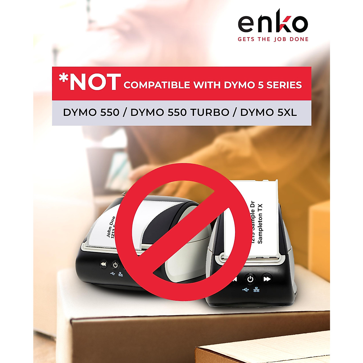 enKo Compatible Zebra 4x6 Label/Dymo Labels 1744907 (4 x 6") for Dymo Labelwriter 4XL Shipping Zebra Direct Thermal Printer (8 Rolls, 1760 Labels)