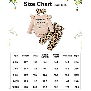 DISAUR Baby Girl Long Sleeve Outfits Apricot Ruffle Romper Leopard Pants Newborn Baby Girl Leave Hospital Outfits