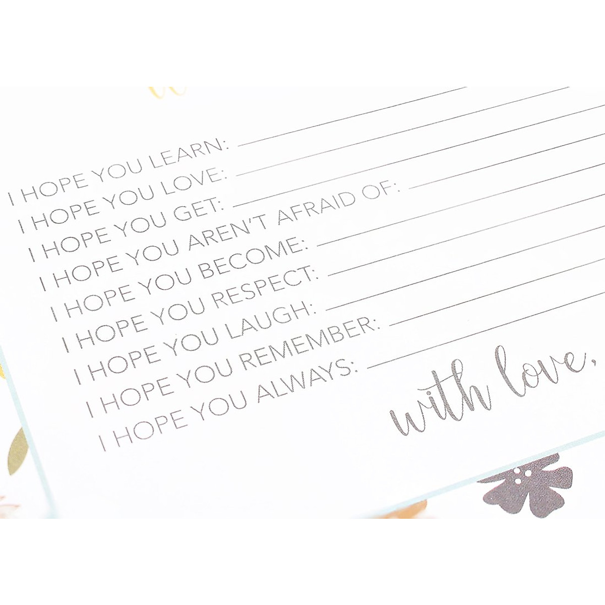 50 Sheets Baby Shower Well Wishes Party Games - for Boy or Girl Unisex Gender Neutral - for 50 Guest Activities Supplies - 5 x 7 Inches
