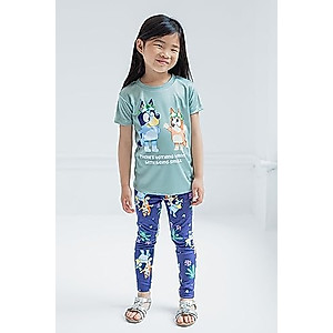 Bluey Bingo Toddler Girls T-Shirt and Leggings Outfit Set Green/Blue 2T
