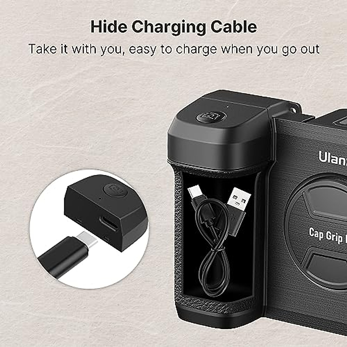 ULANZI CG01 Phone Tripod Mount with Remote Control Cell Phone Tripod Adapter Grip Holder, CapGrip II Smartphone Handle Grip with Detachable Wireless Camera Shutter for iPhone Video Photo Shooting