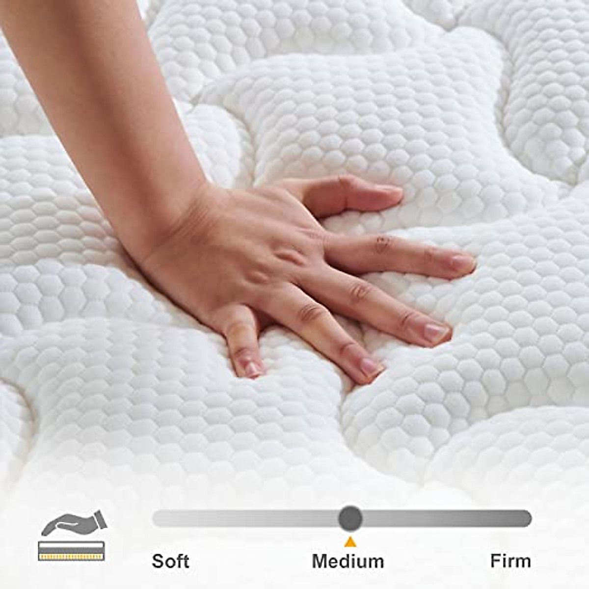 S SECRETLAND Full Mattress, 10 Inch Hybrid Memory Foam Mattress and Individual Pocket Springs,Full Bed in a Box with Pressure Relief and Cooler Cover,Soft Full Size