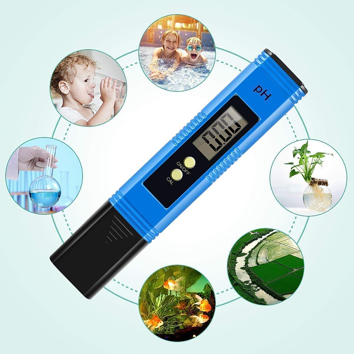 Digital PH Meter, PH Meter 0.01 Resolution Pocket Size High Accuracy Water Quality Tester,Accuracy Pocket Size with 0-14 PH Measurement Range,Suitable for Aquariums, Swimming Pools