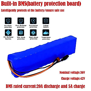 MyNeon 36V 12Ah/14Ah Ebike Battery, 36V E Bike Lithium Battery Pack,with T Connection,for 200W - 750W Motor Electric Bike Motorcycle Scooter,14ah