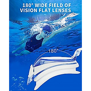 Aegend 2 Pack Swim Goggles, Swimming Goggles Flat Lenses Adult Men Women Youth