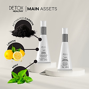 YBERA PARIS Professional Detox Healthy DUO | Refreshing Care for Oily | Prevent Hair Loss | Stimulate Growth & Improve Damaged Hair | Shampoo 8.4 Oz & Conditioner 8.8 Oz
