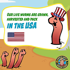 Uncle Jim's Worm Farm 5000 Count Red Wiggler Composting Worms Mix for Garden Soil or Fishing | Starter Pack of Compost Worms Improves Soil Structure and Quality for Healthier Gardens