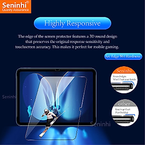 seninhi [2Pack for Apple ipad 10th generation Screen Protector 2 Pack Tempered Glass Screen Protector HD [With Easy Installation Frame] [9H Hardness] [Anti-Scratch] [Bubble Free]-Clear