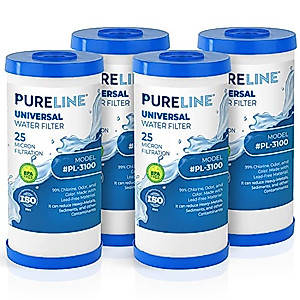 Pureline GXWH40L, FXHTC Replacement for GE FXHTC, GXWH40L, GXWH35F, W50PEHD, GXWH35F, WFHD13001, R50-BB,RFC-BBSA, Whole House Replacement Water Filter. - 10" x 4.5", 25 Micron-Reduces Bad Taste & Odor