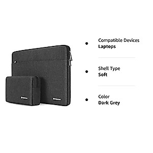 NIDOO 15.6" Laptop Sleeve Case Bag & Accessory Bag for 15.6" IdeaPad 3i / 15.6" Legion Slim 7 Gen 6/15.6" ThinkPad T15 T15g P15s E15 L15 Gen 2/16.1" Acer Swift 3/16" Legion 7i Gen 6, Dark Grey