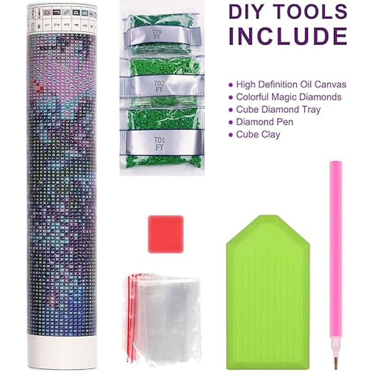 GemZono Diamond Painting Kit, 5D Carton Diamond Art for Adults & Kids, Full Drill Diamond Dots, Extra Diamonds, DIY Home Wall Decor Gifts 12x16inch