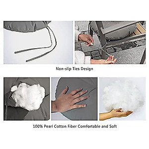 ROSNINIKA 2 Pack Round Bistro Seat Cushions Bistro Chair Cushion Round Cushion Outdoor Chair Cushions with Ties 15x15x4 Inches Gray