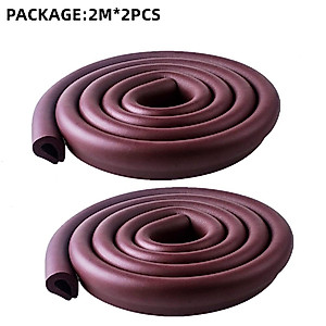 Baby Proofing Safe Edge & Corner Guards Cushion 13ft - Thickened Child Safety Furniture Bumper & Table Protectors. Pre-Taped Corners(U Brown)