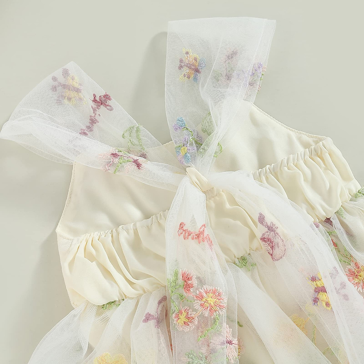 Infant Baby Girls Romper Dress 3 6 9 12 18 Months Onesie Summer Clothes Ruched Jumpsuits Hem Bodysuits Headband (T-Creamy Yellow, 12-18 Months)