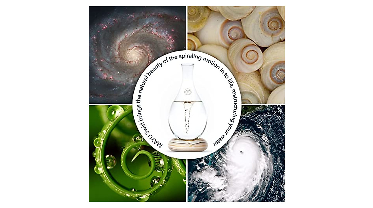 MAYU Swirl Structured Water Pitcher - 1.5L Glass Carafe with Vortex ...