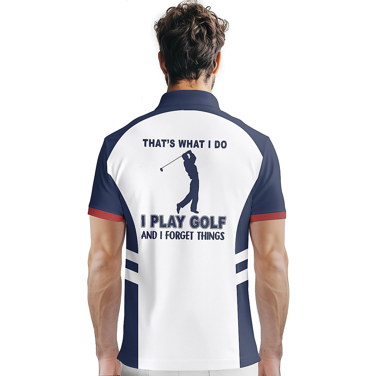 HIVICHI Golf Shirts for Men Polo Shirt for Men Funny Polo Shirt Swing American Flag Shirts Patriotic Crazy Dry Fit Golf Gifts