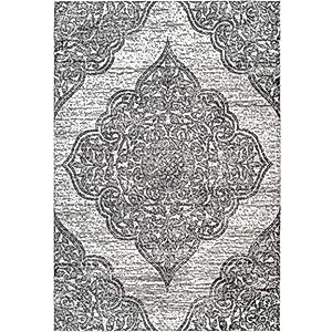 nuLOOM Jeannette Floral Area Rug, 4' x 6', Grey
