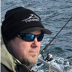 Fishoholic Polarized Fishing Sunglasses (8 Color Options) - Free Hard Case & Pouch - UV400 - Great Fishing Gift for Dad Son (GB-BLU)