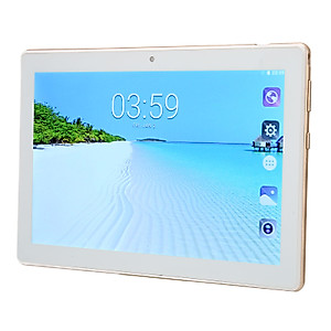 DAUZ Office Tablet, 8 Inch FHD US Plug 100‑240V HD Tablet 3 Card Slots for Family (Gold)