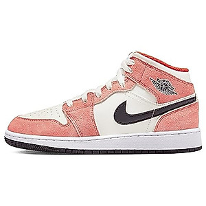 Nike Air Jordan 1 Mid Grade School Team Orange/Black-Sail-White DV1336-800 6.5Y