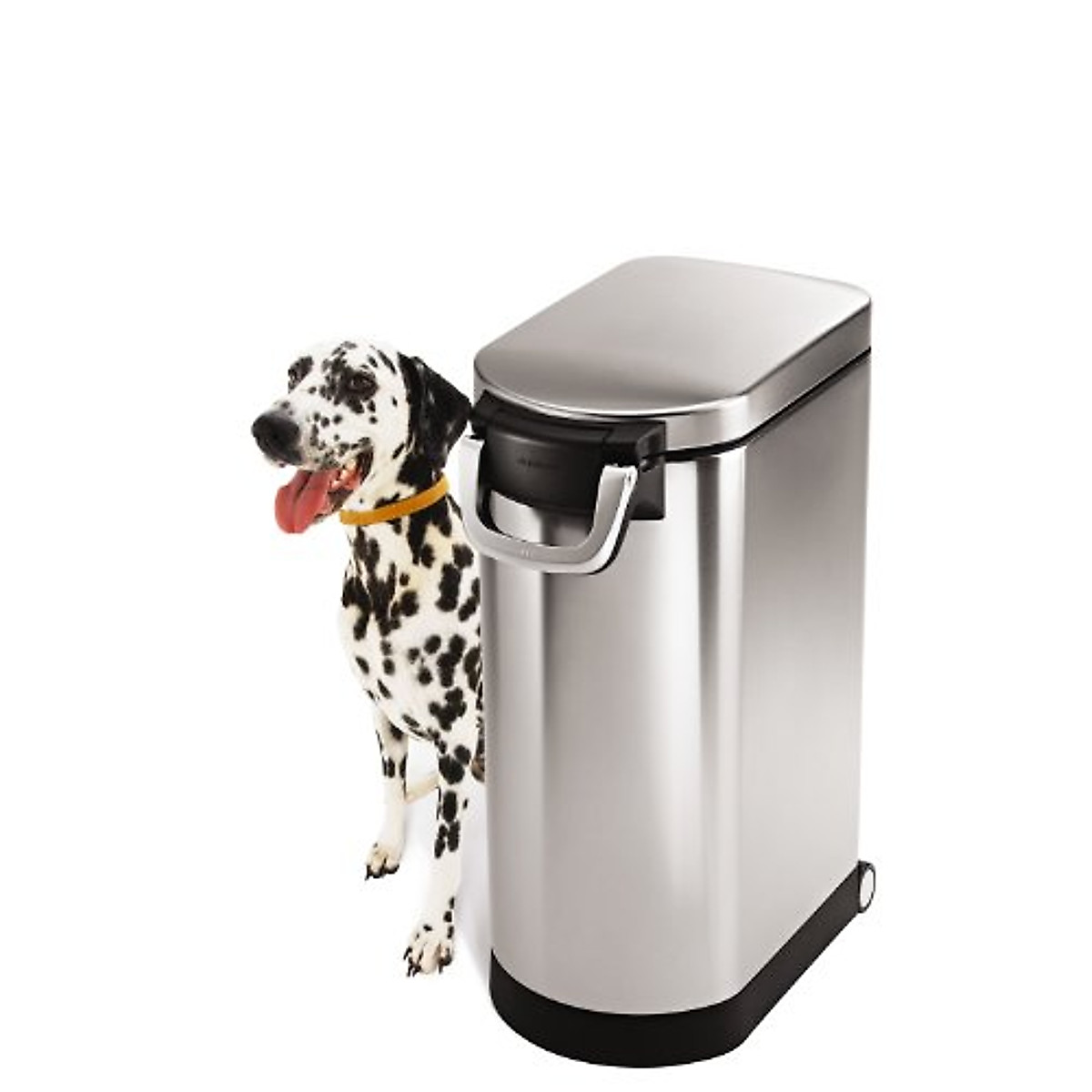Simplehuman 35 Liter, 40 lb / 18.1 kg X-Large Pet Food Storage Container, Brushed Stainless Steel for Dog, Cat Food, and Bird Feed,Silver