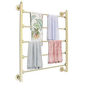 5 Tier Retail Display Tie & Scarf Rack,Towel & Belt &Ribbon Organizer Rack Hanging Bar,Wall Mount Tie Rack Scarves Rack, Towel Rack, Pants Belt Rack, Necktie Holder, for Home Clothing Retail Store