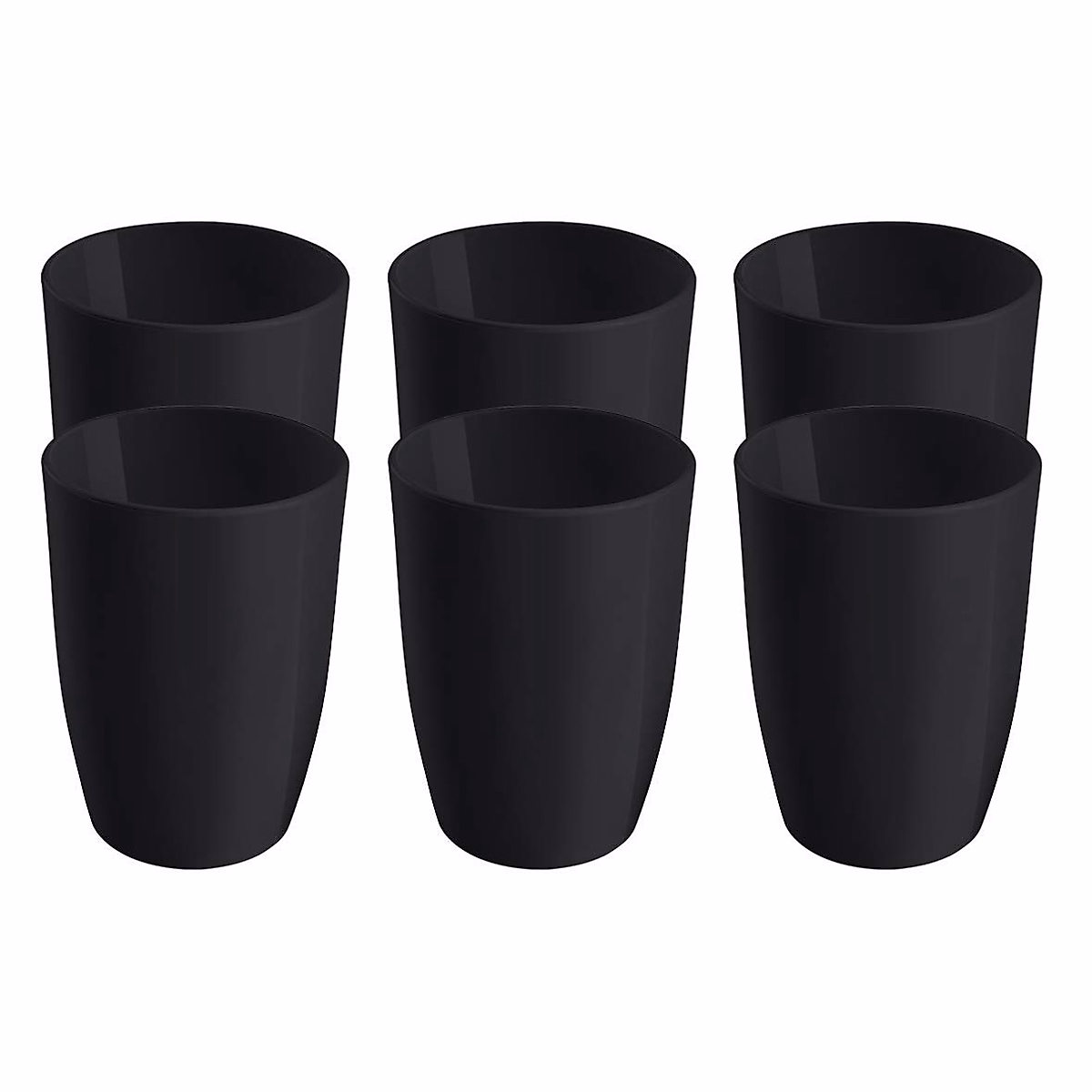 Coza- Unbreakable, Durable and Reusable Cozy Cups- for Water, Cold Drinks and Hot Drinks- BPA FRee- Set of 6 (9.3 oz each) (Set of 6, Black)