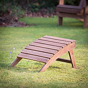 Plant Theatre Outdoor Footstool - Acacia Wood Outdoor Ottoman Foot Rest - Adirondack Furniture for Patio, Backyard, Balcony, Deck