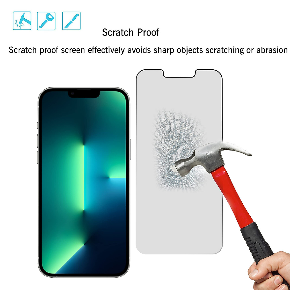 Ailun 2Pack Privacy Screen Protector for iPhone 13 Pro [6.1 inch Display] + 2 Pack Camera Lens Protector, Anti Spy Private Tempered Glass Film,[9H Hardness] - HD[4 Pack]