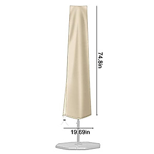 intent_Side Premium Patio Umbrella Cover Outdoor Waterproof With Zip Oxford Fabric, Market Parasol Covers For 9ft To 12ft Garden Outdoor, without Push Rod