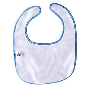 Littleforbig Cotton Waterproof Adult Babydoll Bib with Adjustable Velcro Closure Printed 2 Packs - Nursery Blue and Pink Adult Bibs