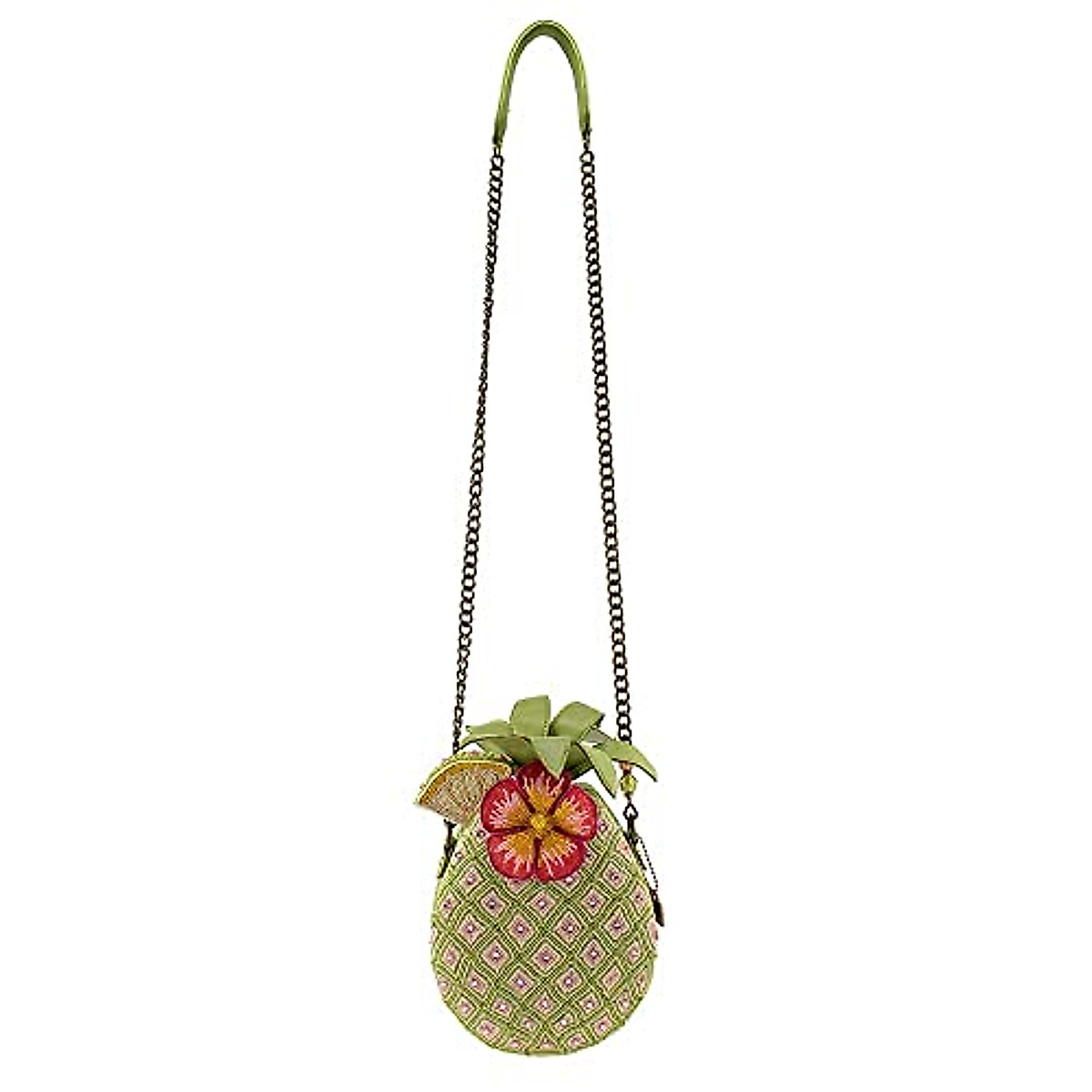 Mary Frances Pineapple Island Beaded Crossbody Novelty Handbag, Multi