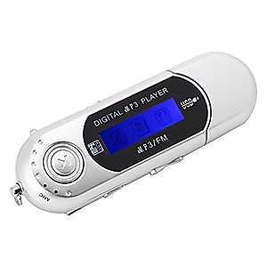 MP3 Players, Portable Music MP3 USB Player with LCD Screen FM Radio Voice Recorder Support 32GB TF Card(Silver)