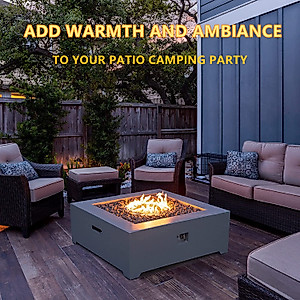 Onlyfire Premium 42” Outdoor Fire Pit Table with Lava Rocks& 12FT Hose, Large Propane Gas Firepit, Smokeless Fireplace 60,000BTU for Backyard Patio Bonfire Party, Patio Heater, Sand Cast Aluminum