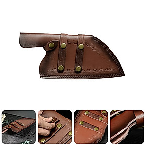Hemoton Universal Leather Butchers Leather Meat Cleaver Cover Kitchen Guard Protectors Heavy Duty Wide Vegetable Cutter Belt Knive Universal Set Cleavers