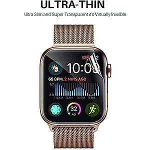 LϟK 6 Pack Screen Protector Designed for Apple Watch 44mm Series 6 5 4 SE / 42mm Series 3 2, Max Coverage, Bubble Free Flexible Soft TPU for iWatch 44mm 42mm