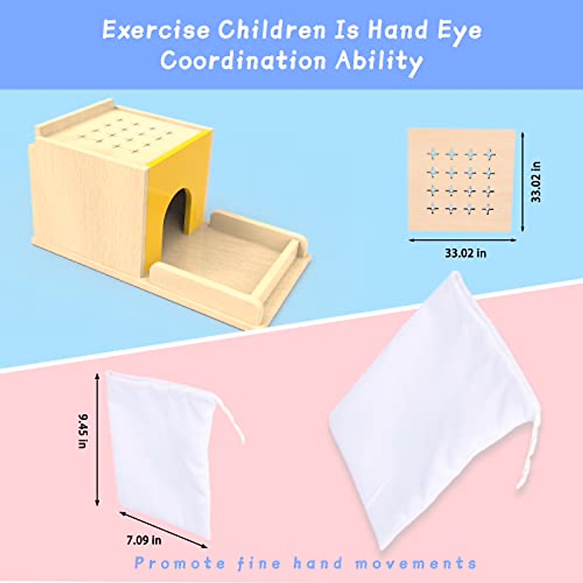 Adena Montessori 5 in 1 Object Permanence Box Toddler Play Kit Toys for 1 Year Old Babies 6-12 Months 2 Year Old