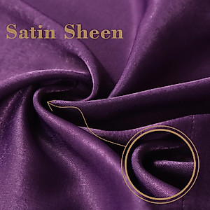 SHERWAY 9.6 Feet x 10 Feet Purple Silky Soft Curtain Wedding Backdrop Drapes, Slightly Shiny Satiny Window Curtains for Party Ceremony Decoration