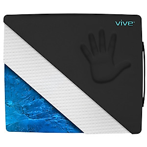 Vive Wheelchair Cushion - Gel Seat Pad for Coccyx, Orthopedic Back Support, Sciatica & Tailbone Pain Relief - Waterproof Cover + 4 Layer Foam Support and Comfort - for Pressure Sores and Ulcers