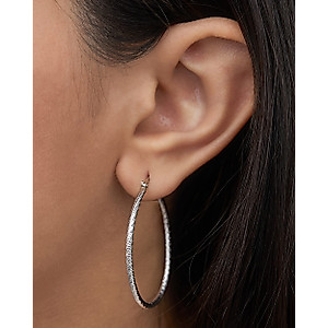 Hot Silver Womens Hoop Earrings - Sterling Silver Earrings - Silver Hoop Earrings for Women