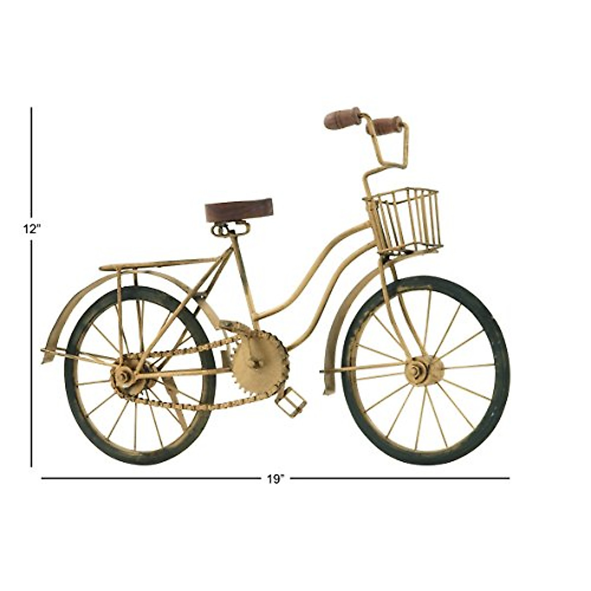 Deco 79 Metal Bike Sculpture, 19" x 5" x 12", Brown