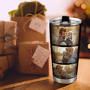 KrazeKK Personalized Travel Tumbler for Dad Gifts, Custom 20oz Insulated Stainless Steel Travel Tumbler with Lids, Father Coffee Mugs, Customized Gift for Men, Dad,Father, Husband (Dad 5)