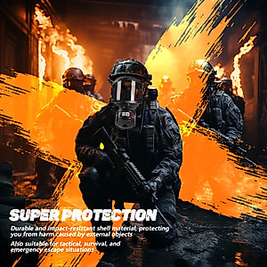 Gas Masks Survival Nuclear and Chemical: Full Face Respirator Mask with Filters 40mm Activated Carbon Charcoal Filter Canister Military Grade for Dust Painting Chemical Mechanical Polishing Welding