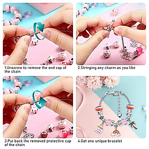 Jewelry Making Kit for Girls 8-12, 110Pcs Charm Bracelet Making Kit For Girls Ages 5-7-12, Girls Jewelry Making Kit Bracelet Kit For Kids 10-12 DIY Necklace Kids Birthday Gifts for 7+ Year Old Girls