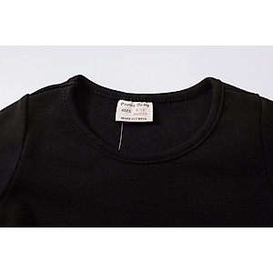 Infant Toddler Baby Girls Dress Pink Ruffle Long Sleeves Cotton (6-9m, Black)