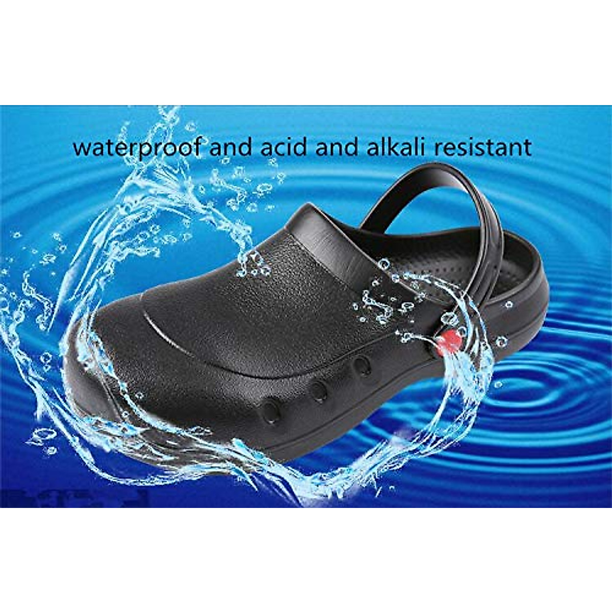 Men or Women Kitchen and Chef Shoes Safety Work Steel Toe Clog Black