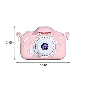 LADIGASU Newest Cat Cartoon Children's Camera Front and Rear Double Lens 20 Million Selfie Camera Parent-Child Gift Camera Christmas Puzzle Gift