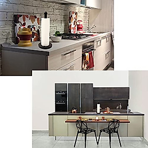 ANGEORY Paper Towel Holder Black Paper Towel Holder Countertop Paper Towel Holder Stand with Heavy Duty Base Stainless Steel Paper Towel Holder Kitchen Standing Paper Towel Roll Holders, Matte Black