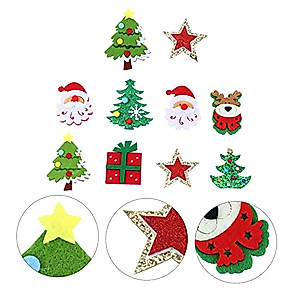 Totority Felt Applique Ornament Kits 10pcs Christmas Ornaments De para Merry Christmas Ornaments Felt Christmas Tree Ornament Merry Christmas Hanging Christmas Non-Woven Fabric Decoration